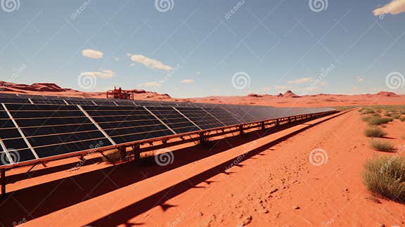 A Large Solar Array in the Desert. Generative AI Image. Stock ...