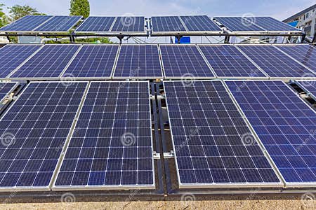 Large Solar Panels Array stock image. Image of power - 252027023