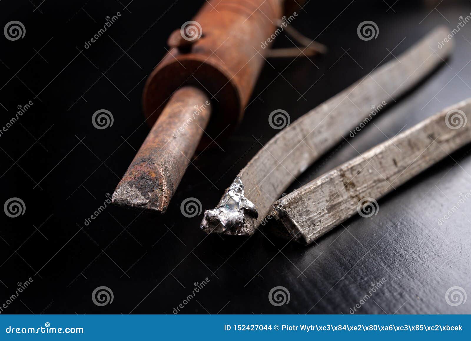 A Large Soldering Iron and Soldering Accessories on a Workshop Table ...