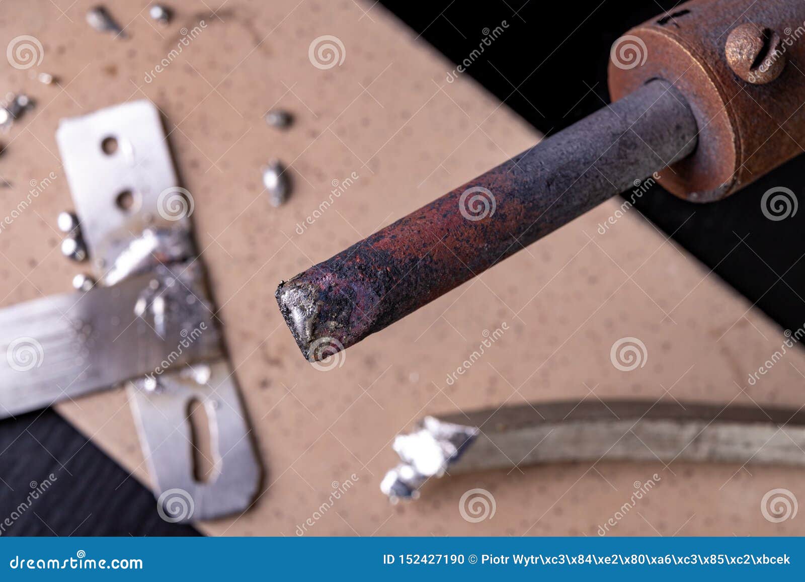 A Large Soldering Iron and Soldering Accessories on a Workshop Table ...