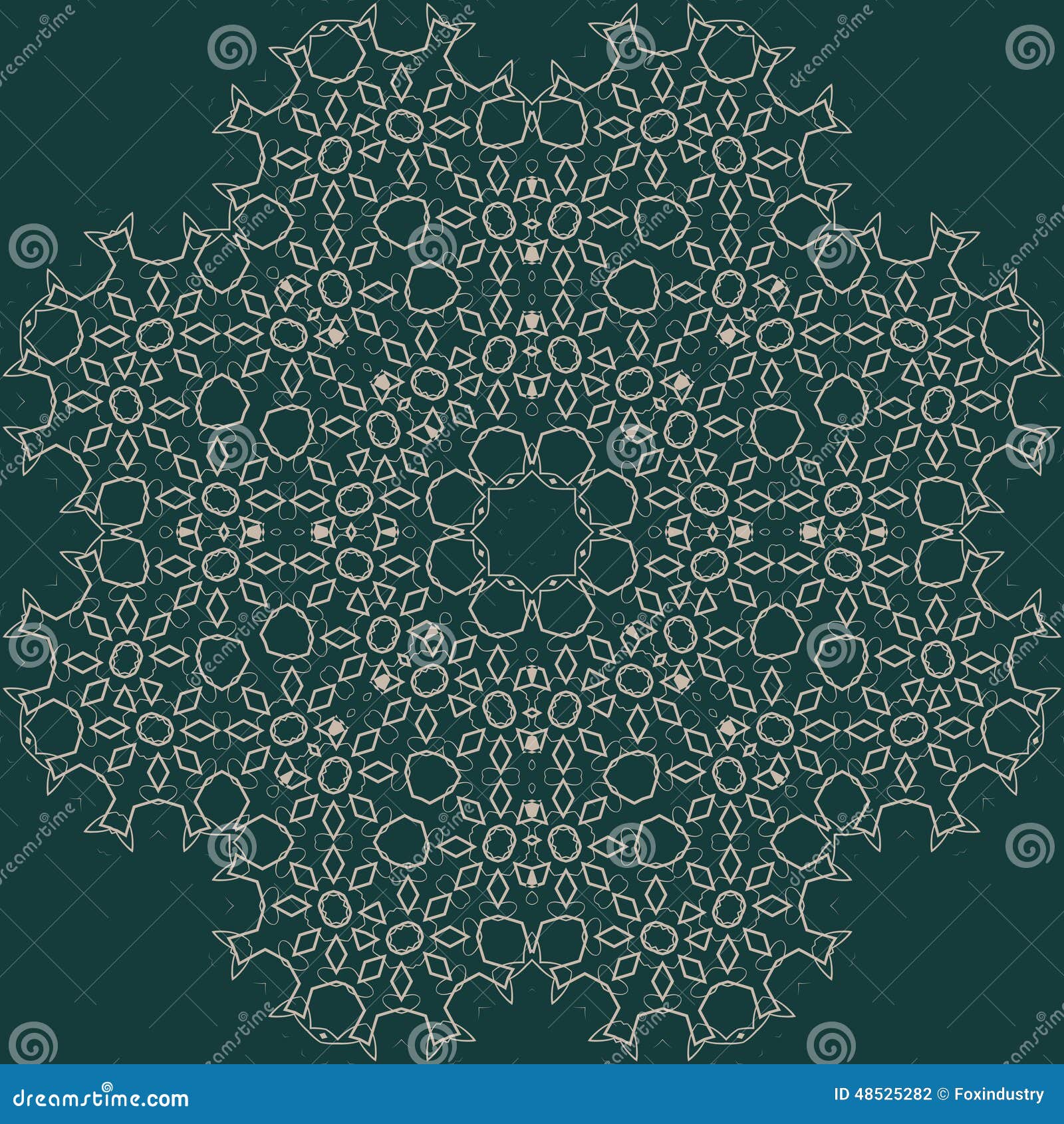 Large Sophisticated Symmetric Floral Pattern in Arab Style Stock Vector ...