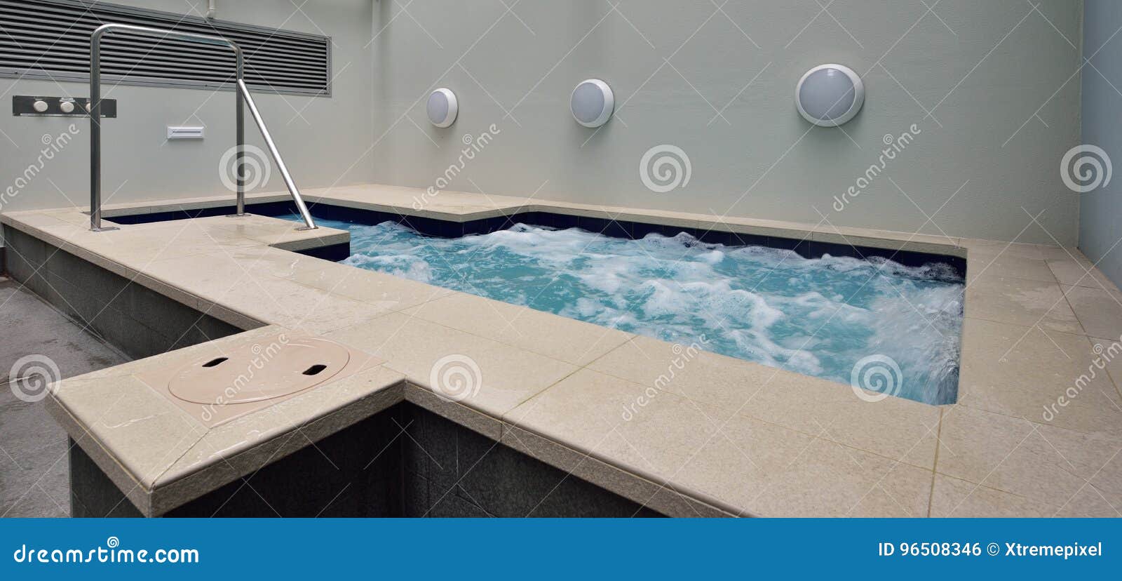A large spa pool stock photo. Image of bubbles, spar - 96508346
