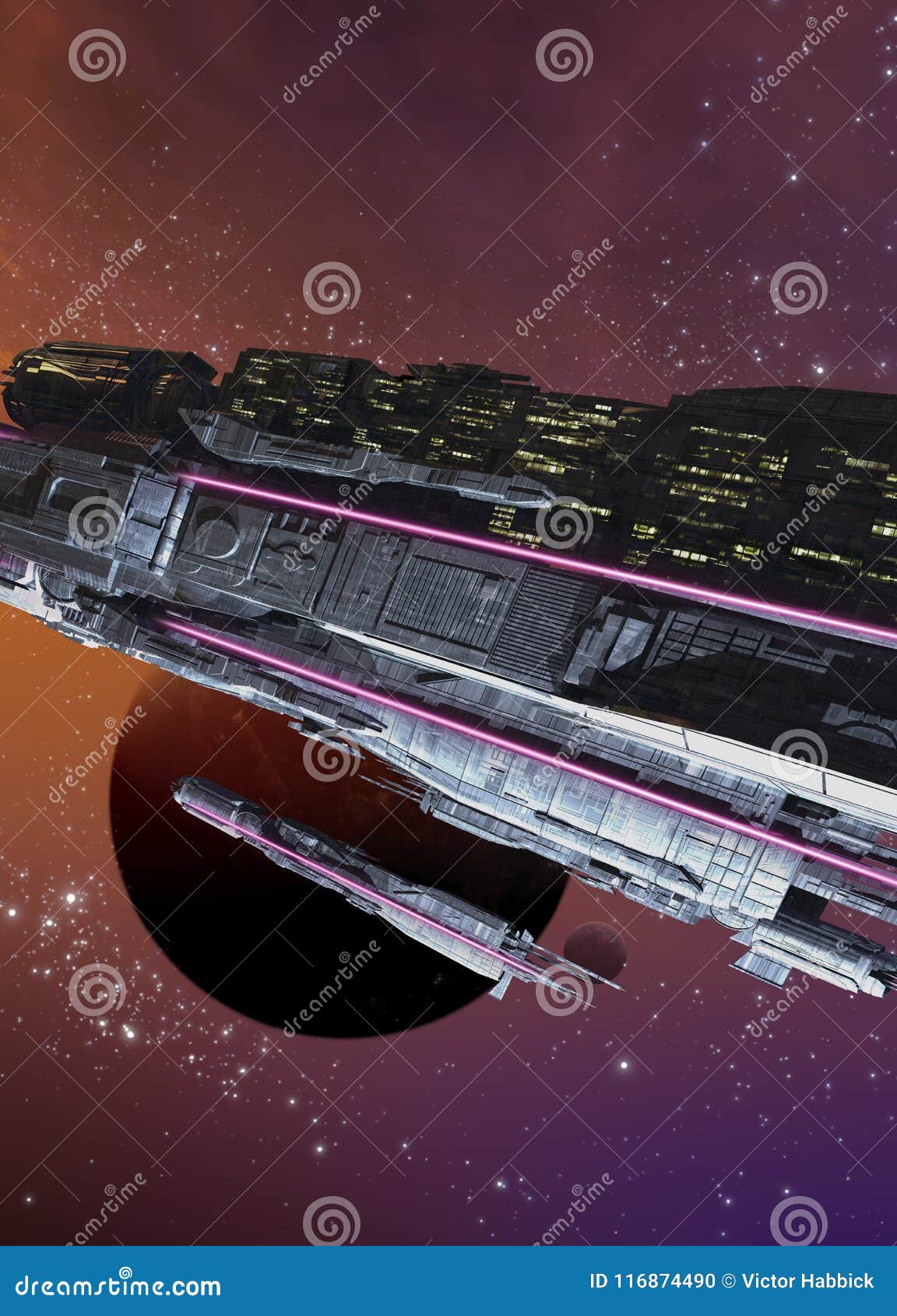 Large spaceship stock illustration. Illustration of spaceship - 116874490