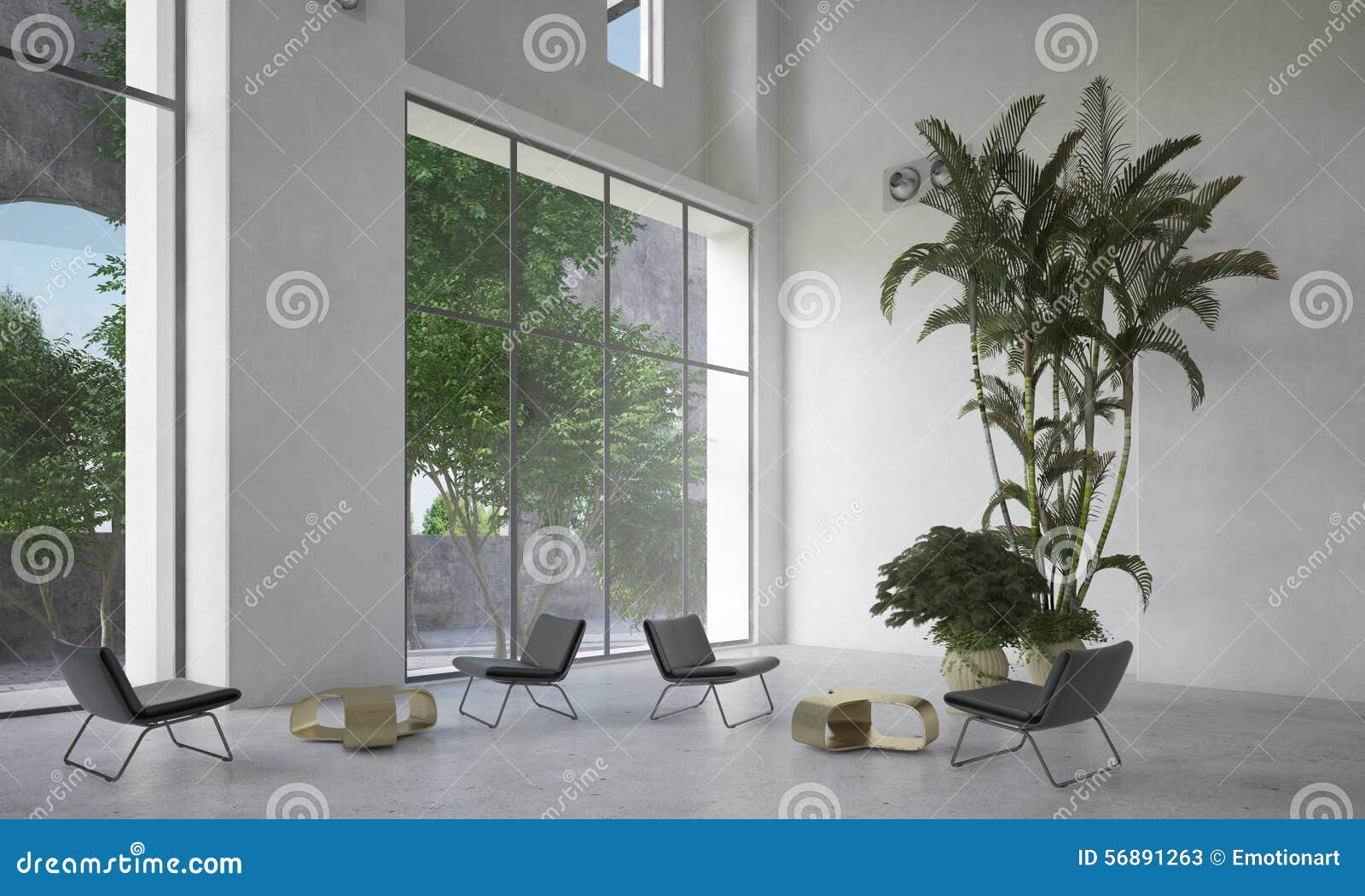 Large Spacious Waiting Room or Atrium Stock Image - Image of lounge ...