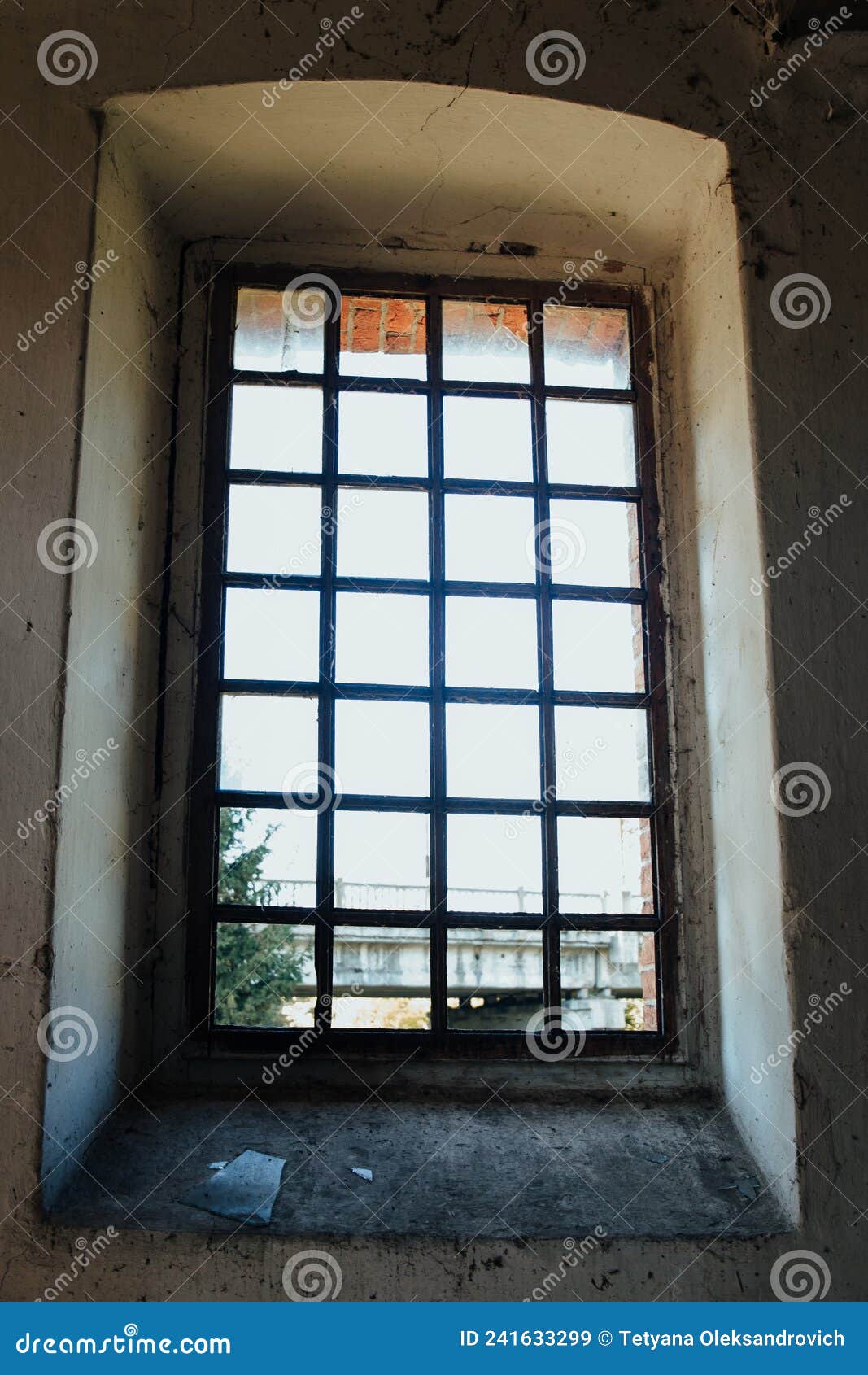 Large Spacious Window in an Abandoned Mill/ Stock Image - Image of ...