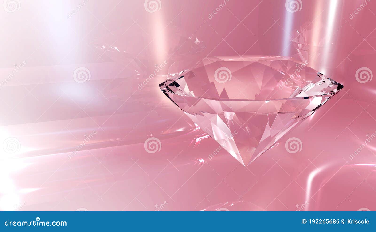 Large Sparkling Diamond on a Pink Pearl Background, a Luxurious 3D ...