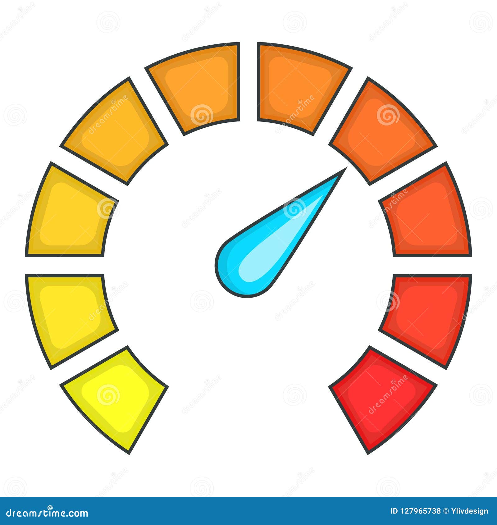 Large Speedometer Icon, Cartoon Style Stock Illustration - Illustration ...