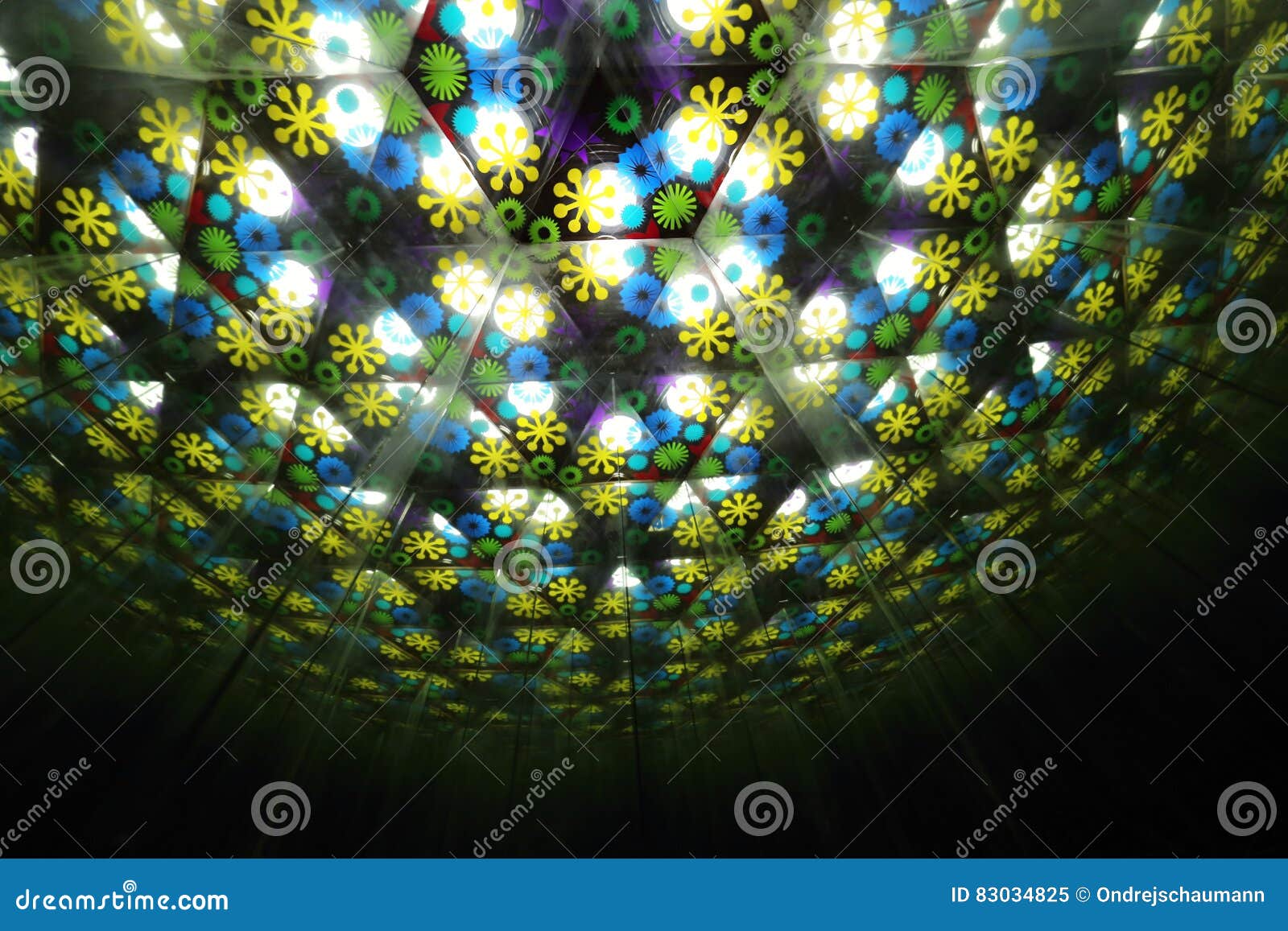 Large Sphere Inside the Huge Kaleidoscope Stock Image - Image of light ...
