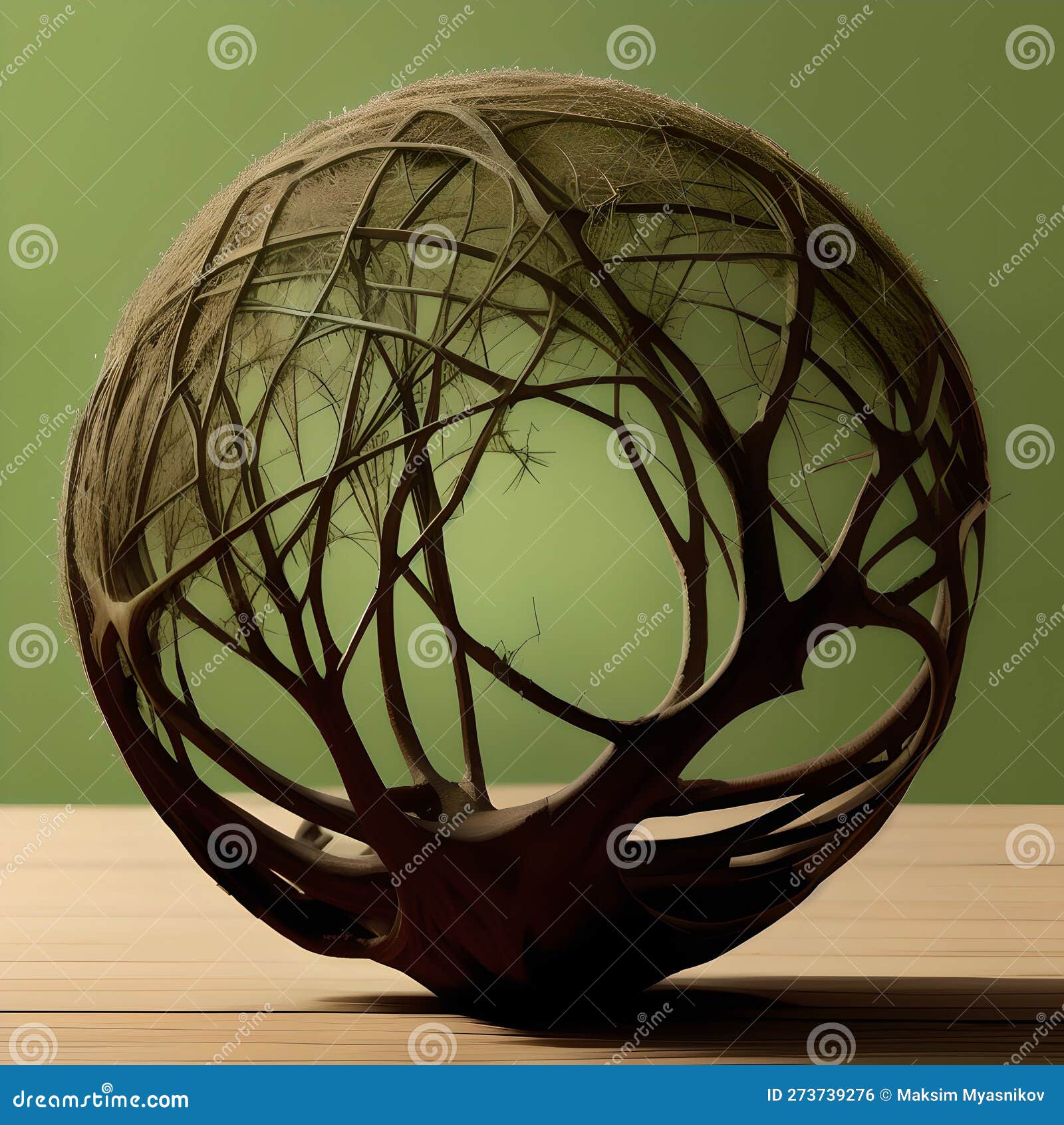 A Sphere Made of Tree Branches Stock Illustration - Illustration of ...