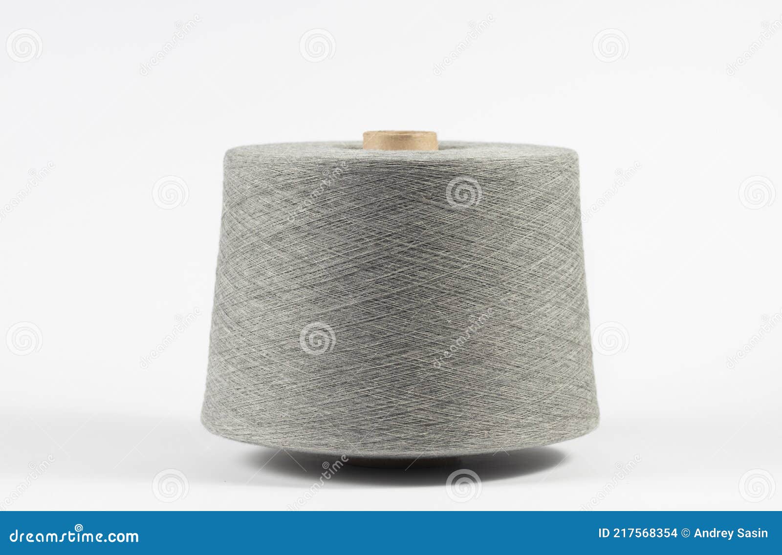 Large Spool of Gray Thread on White Isolated Background Stock Photo ...