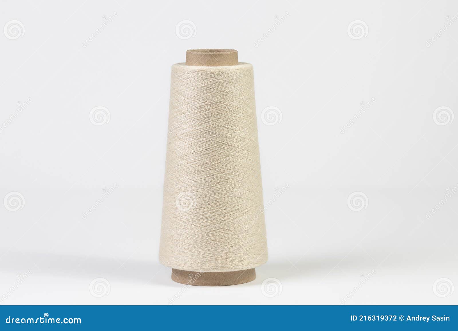 Large Spool of White Woolen Thread, Close-up with Shallow Depth of ...