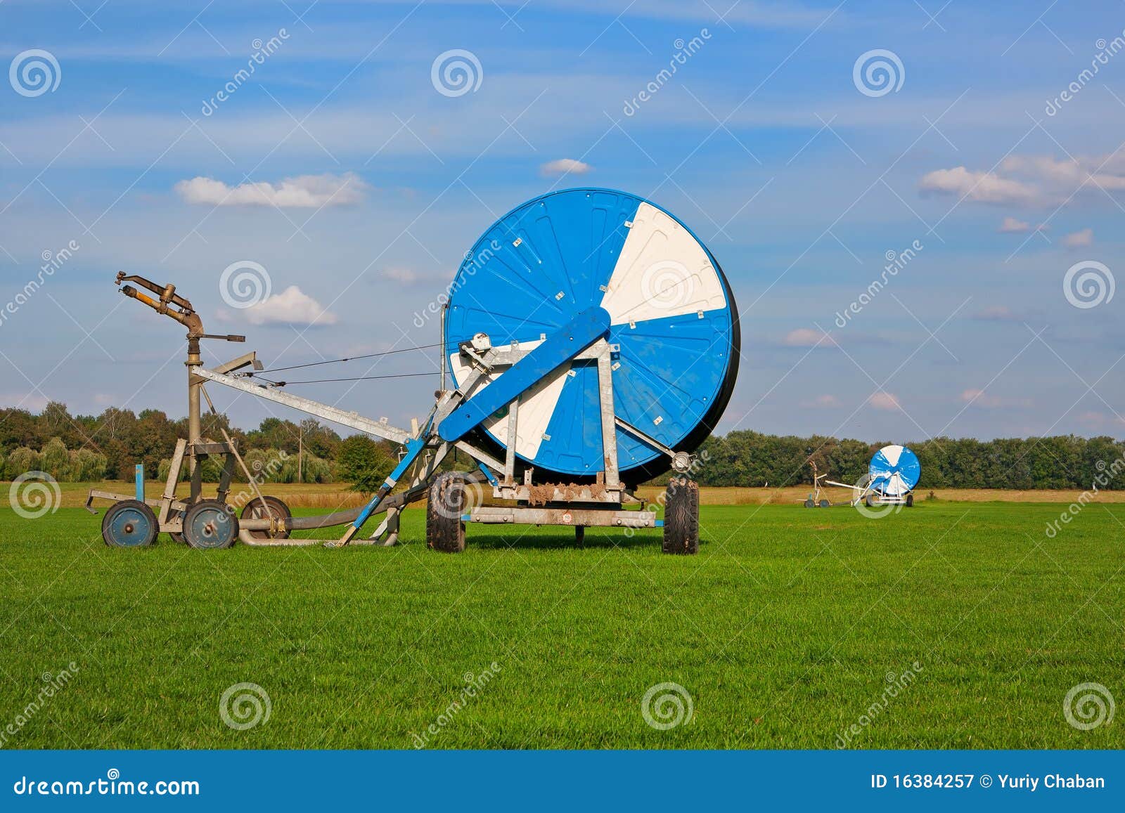 A Large Spools of Irrigation Pipes on Field Stock Image - Image of ...
