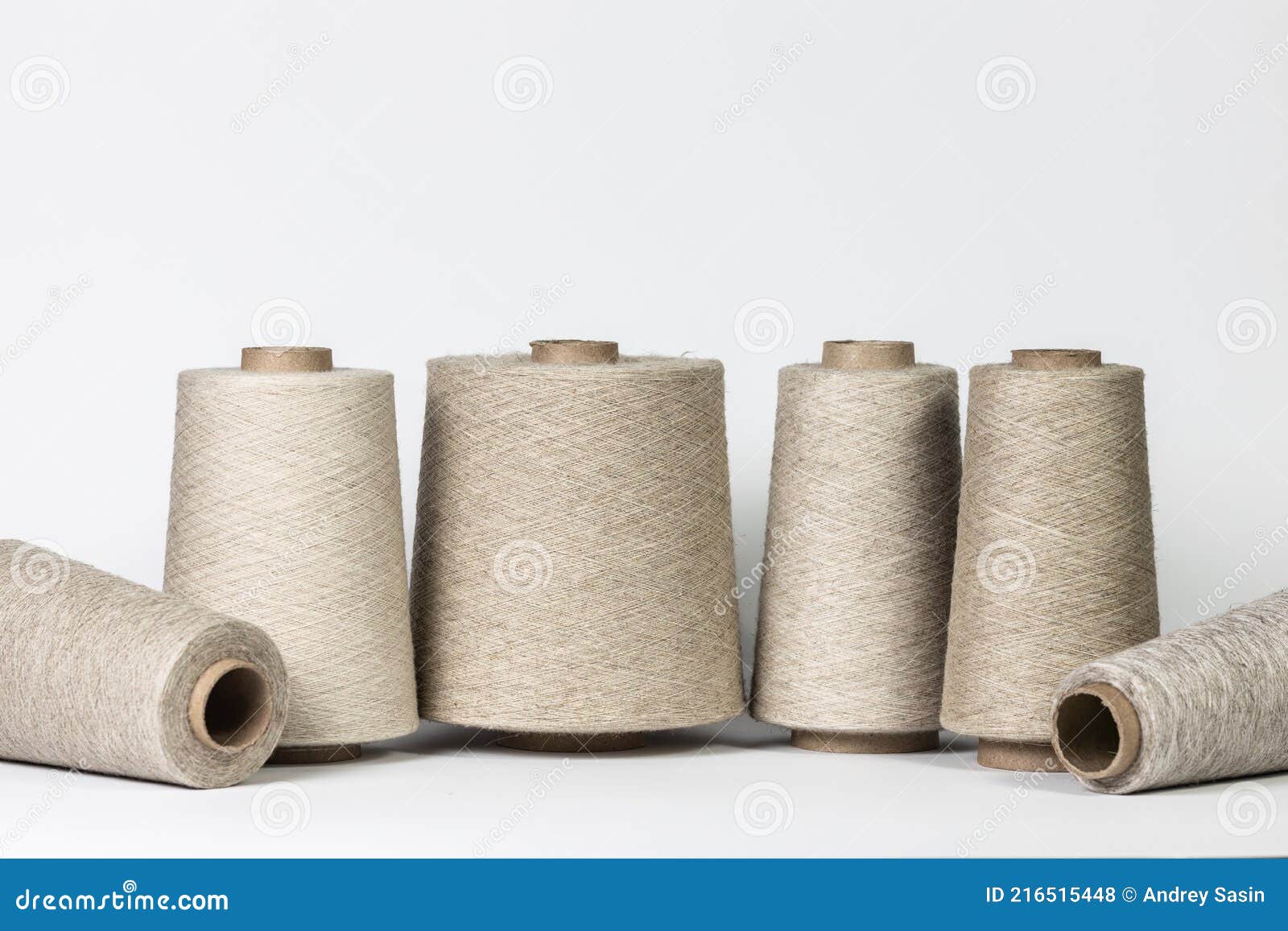 Large Spools of Linen Thread Isolated on White Background Stock Photo ...