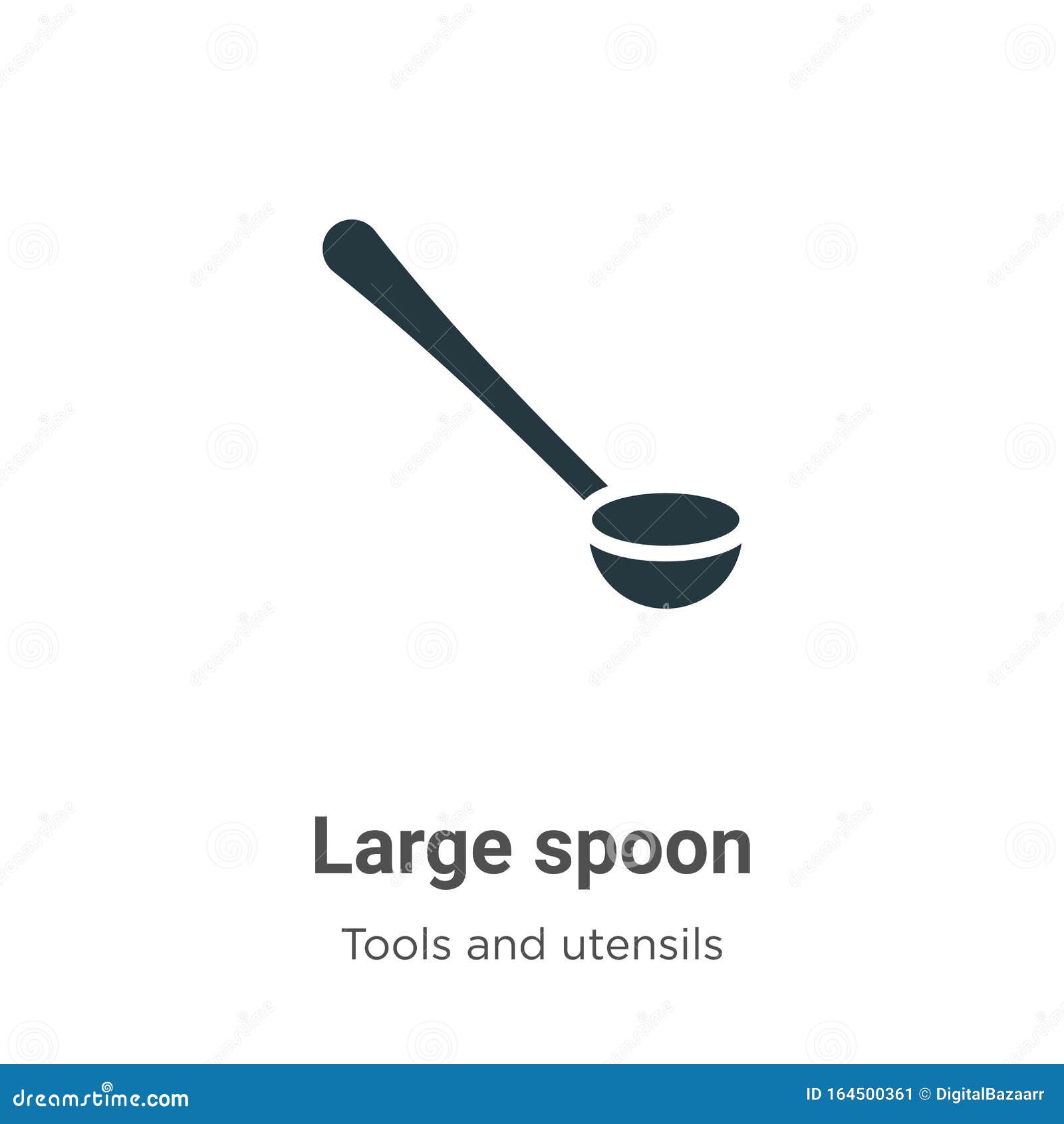 Large Spoon Vector Icon on White Background. Flat Vector Large Spoon ...