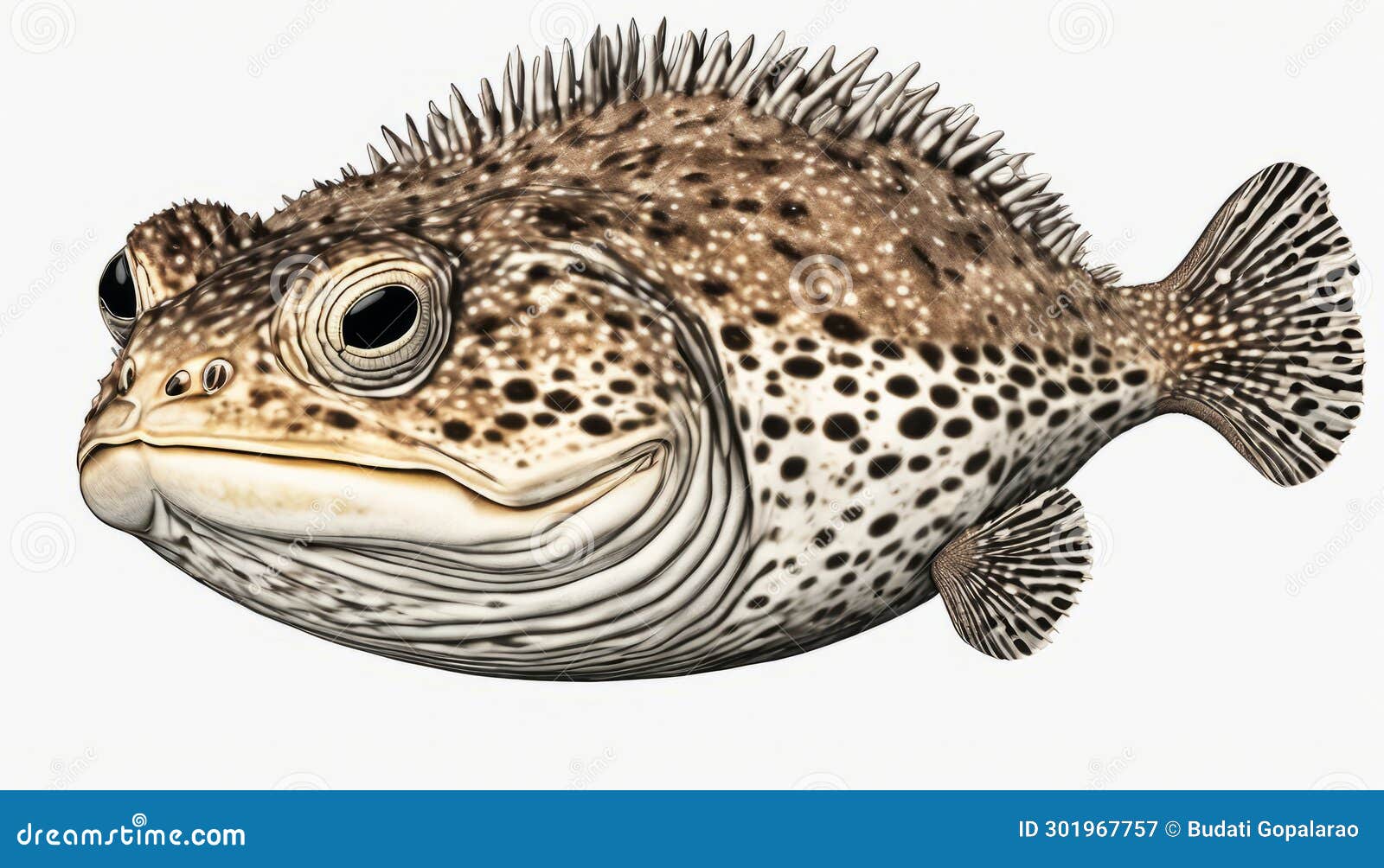 A Large Spotted Fish with a Big Mouth Stock Illustration - Illustration ...