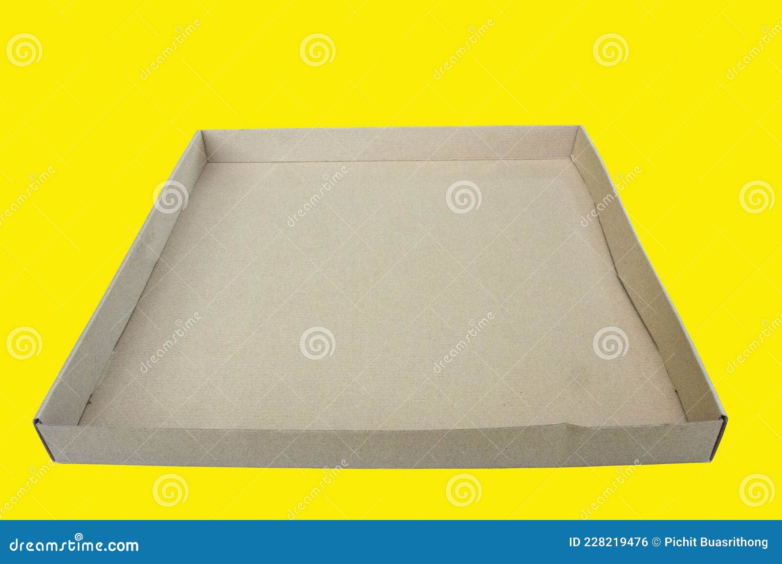 Large Square Cardboard on Yellow Background Stock Photo - Image of ...