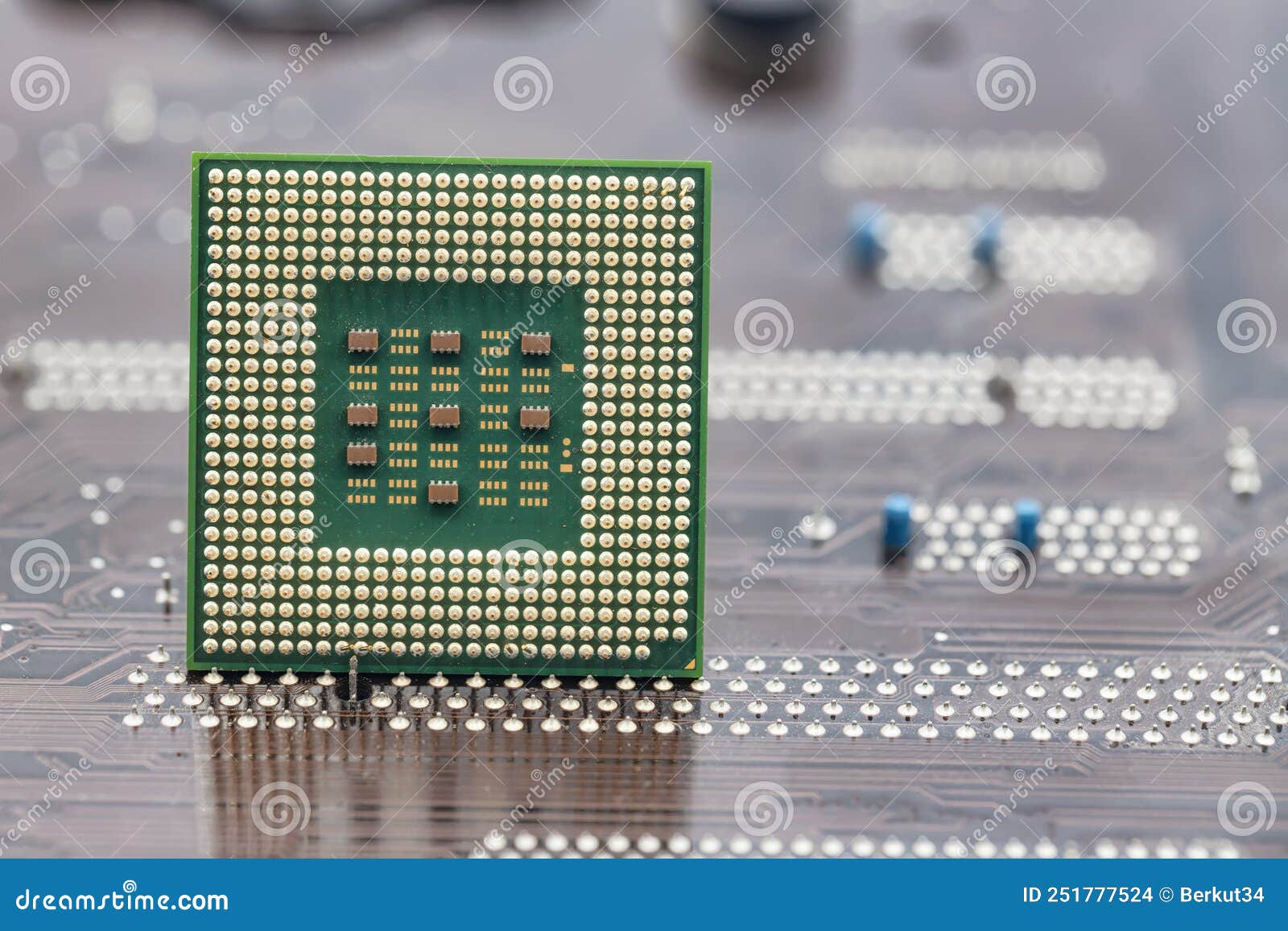 A Large Square Microprocessor for Computers Lies on Motherboard Stock ...