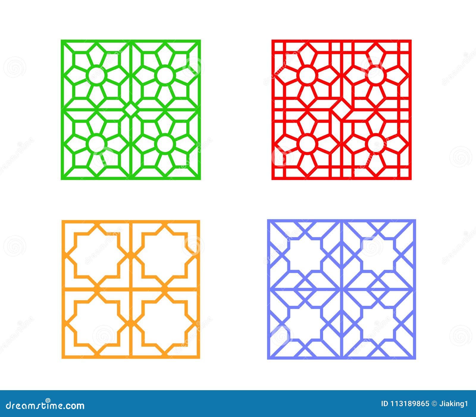 Large Square Window Frame with Islamic Pattern Stock Vector ...