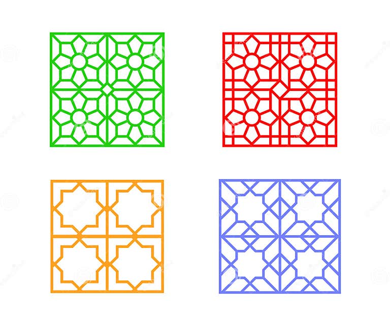 Large Square Window Frame with Islamic Pattern Stock Vector ...