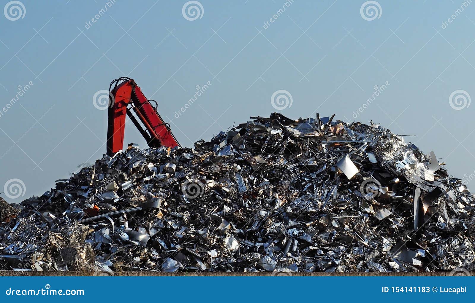 Large Stack of Aluminum and Ferrous Materials Scrap Ready for Recycling ...