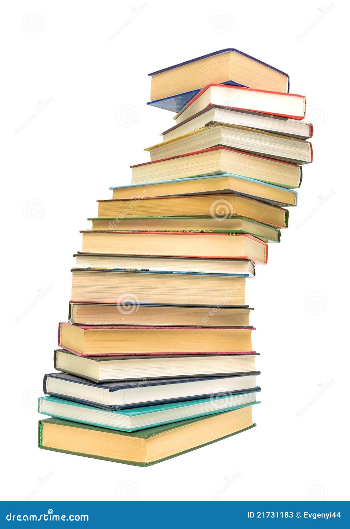 A Large Stack of Books on White Background Stock Image - Image of ...