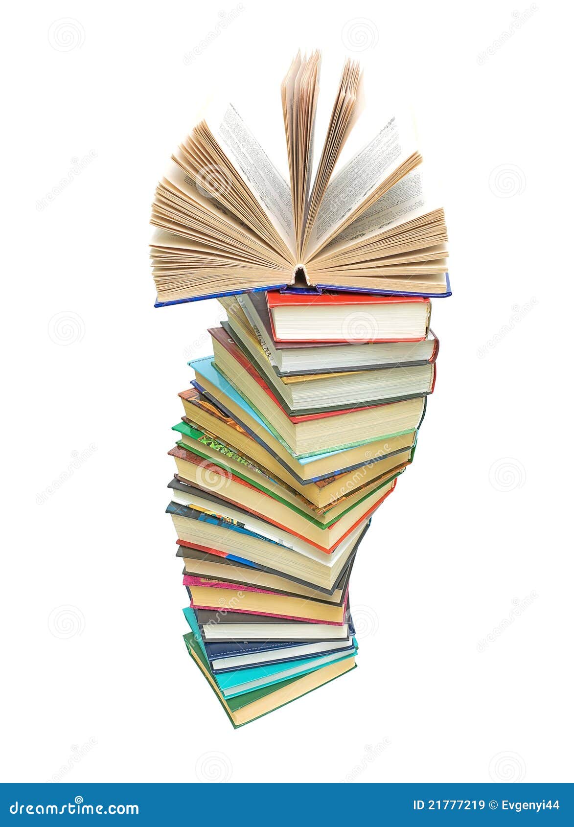 A Large Stack of Books on White Background Stock Image - Image of ...