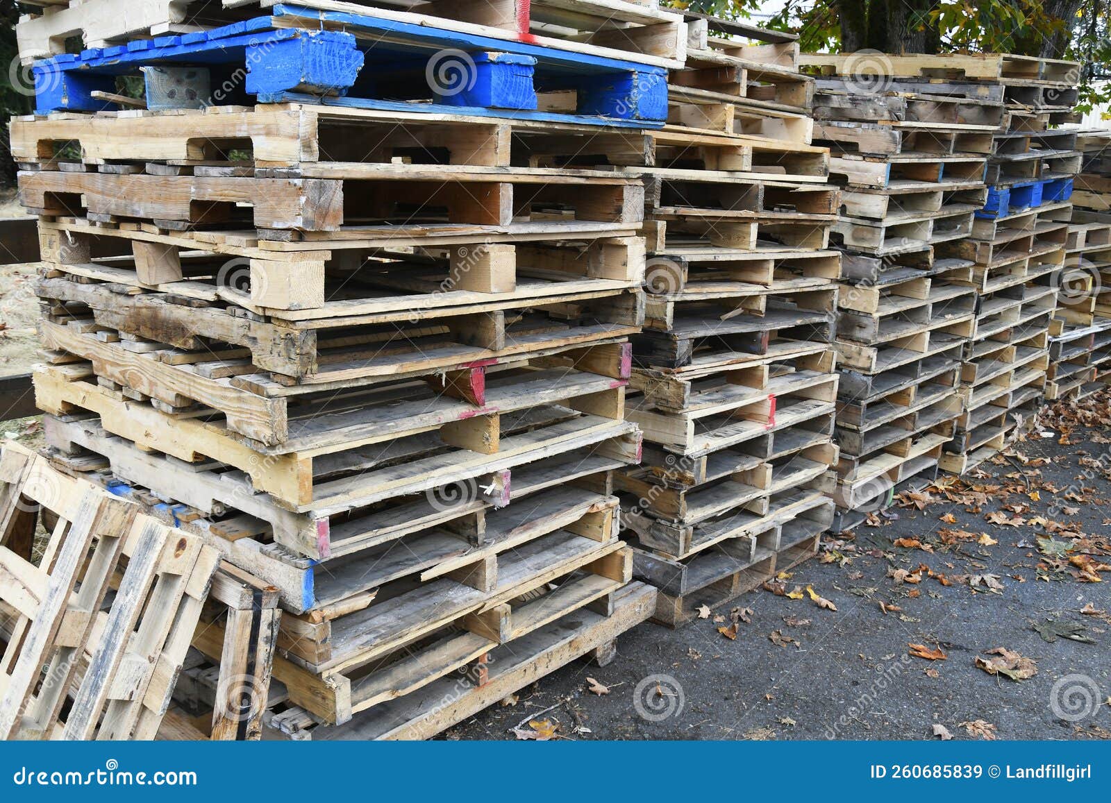 Large Stack of Broken Wooden Pallets Stock Image - Image of outdoors ...