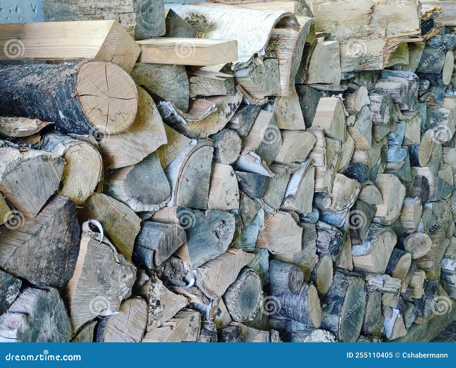 Large Stack of Firewood with Interesting Shapes and Textures Stock ...