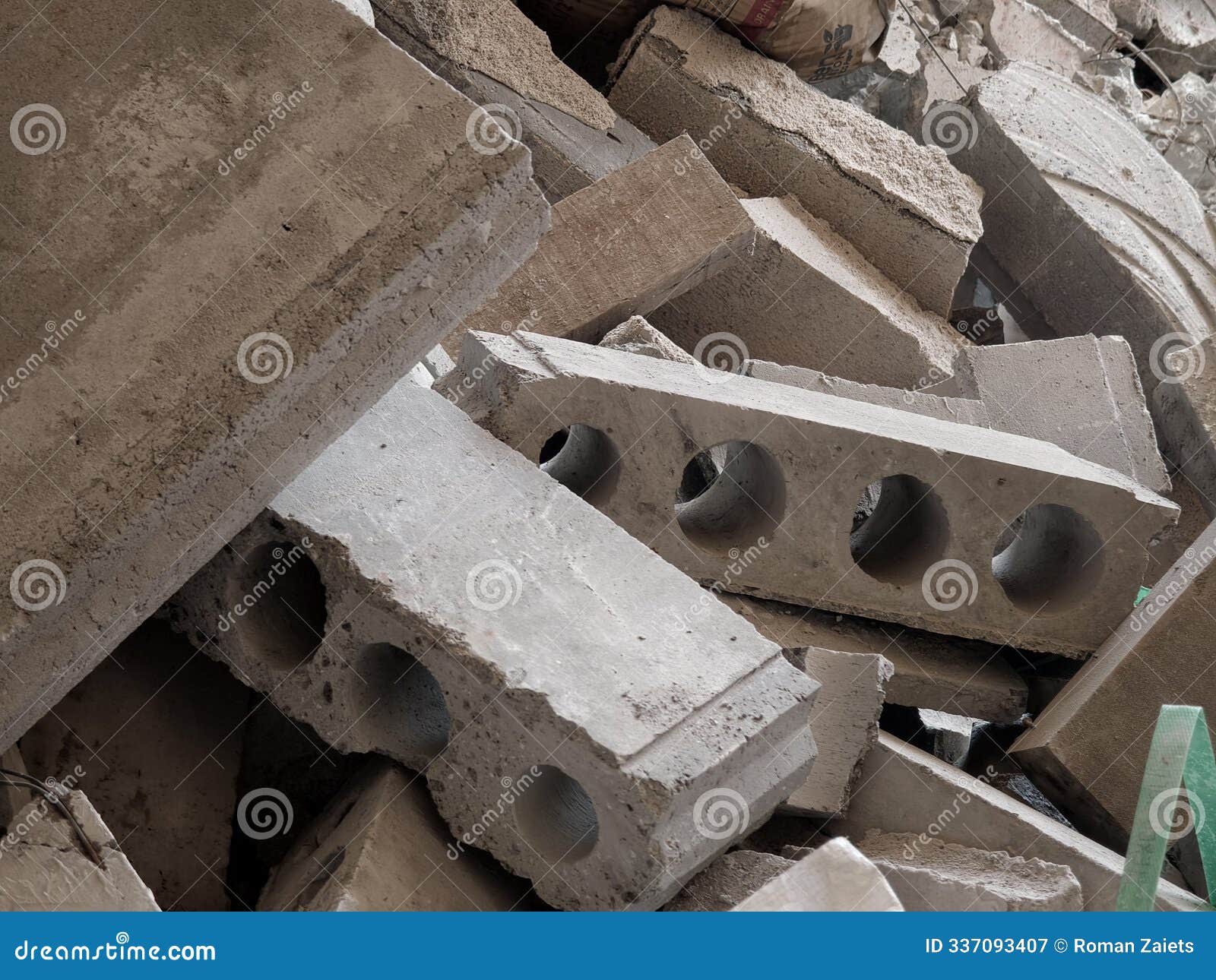 A Large Stack of Concrete Slabs on a Construction Site Stock Image ...