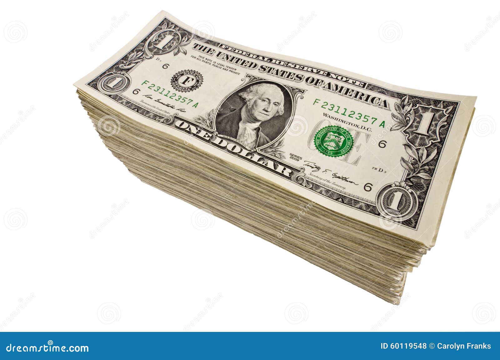 Large Stack of Dollar Bills Stock Photo - Image of studio, stack: 60119548