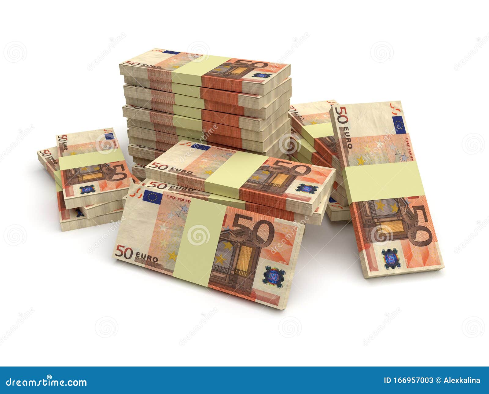 Large Stack of Euro Money Isolated on White Background Stock ...