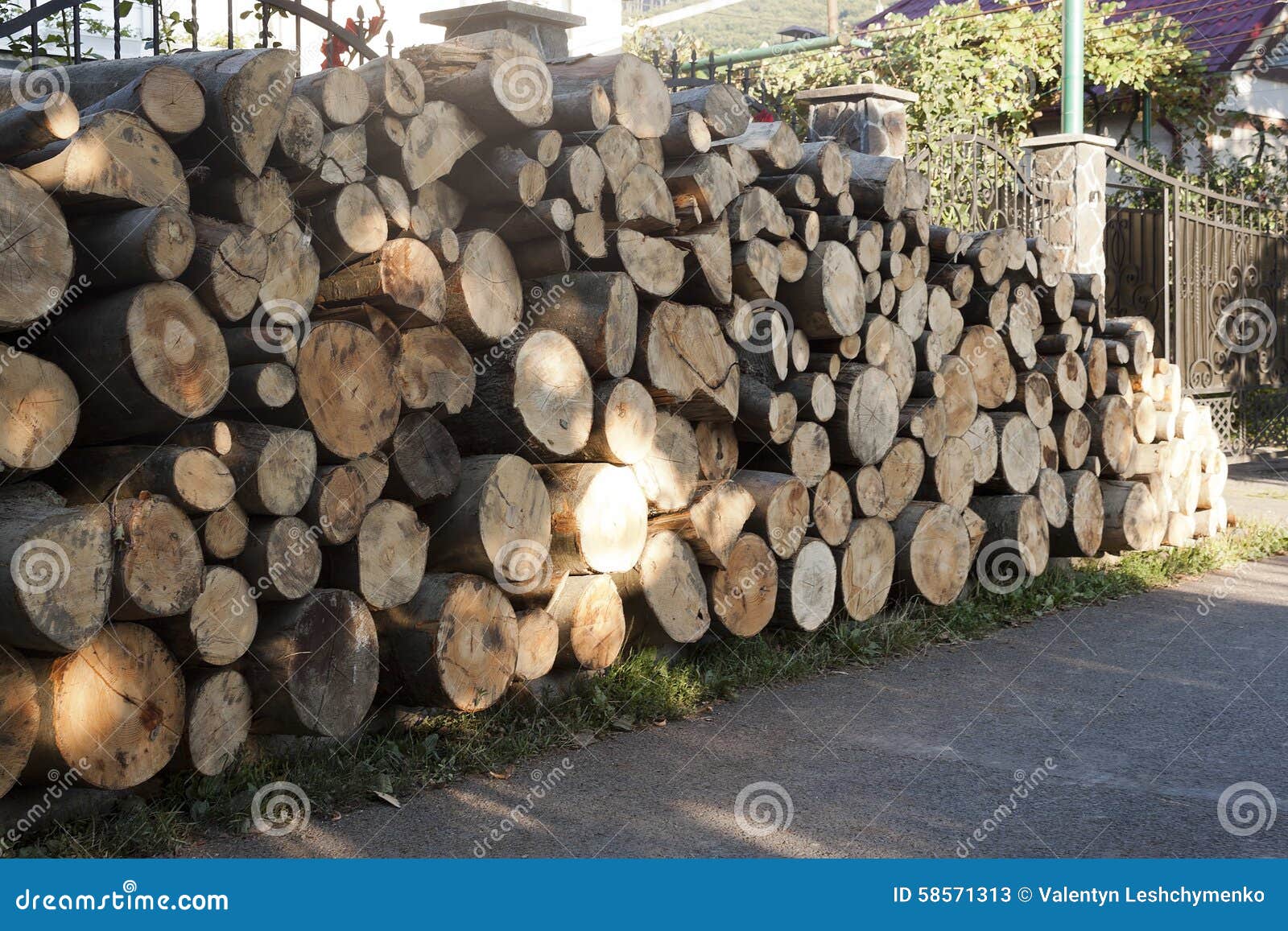 A large stack of firewood stock image. Image of horizontal - 58571313