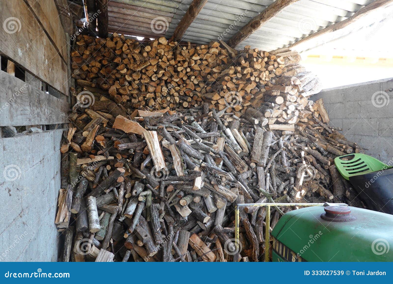 Large Stack of Firewood in a Rustic Shed Stock Image - Image of rustic ...