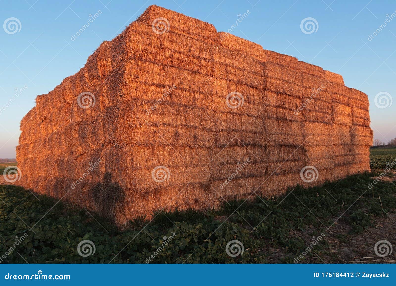 Large Stack of Hay Made of Rectangular Hay Bales, Looking Like ...