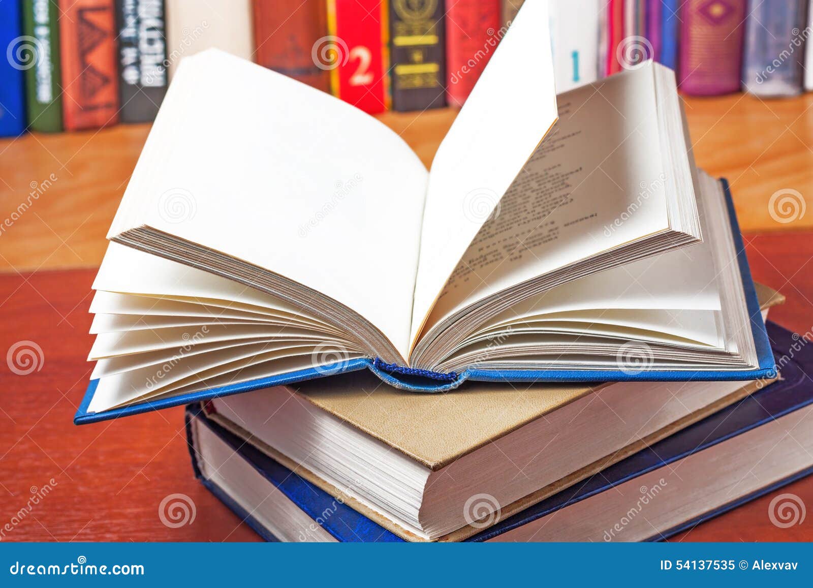 Large Stack of Open Books with Blank Pages Stock Image - Image of ...