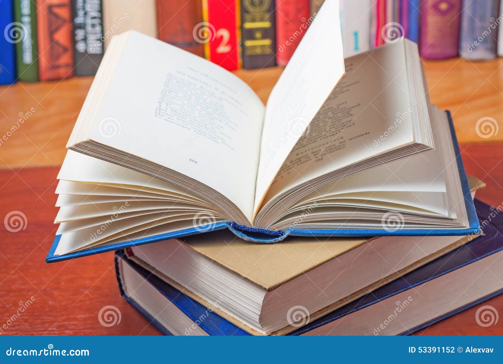 Large Stack of Open Books on the Desk Stock Photo - Image of reading ...