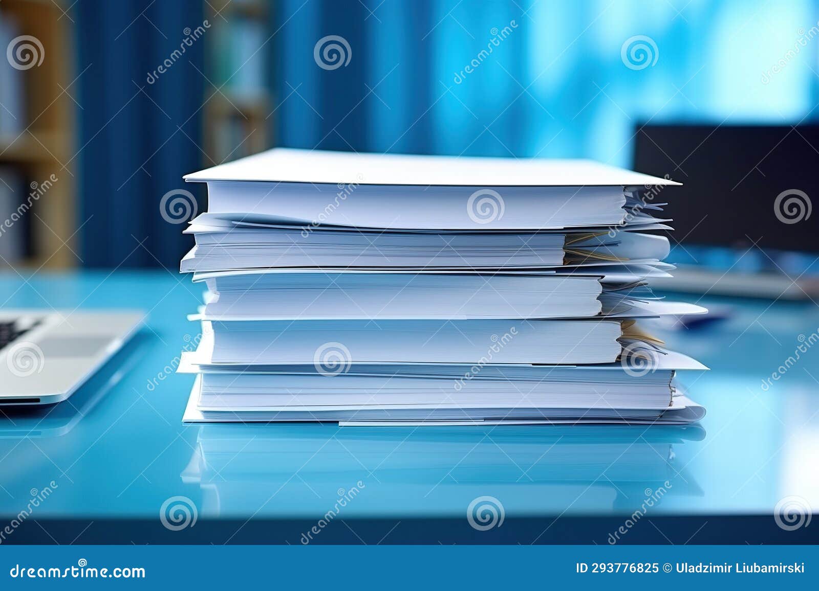 A Large Stack of Papers on the Desktop Stock Illustration ...