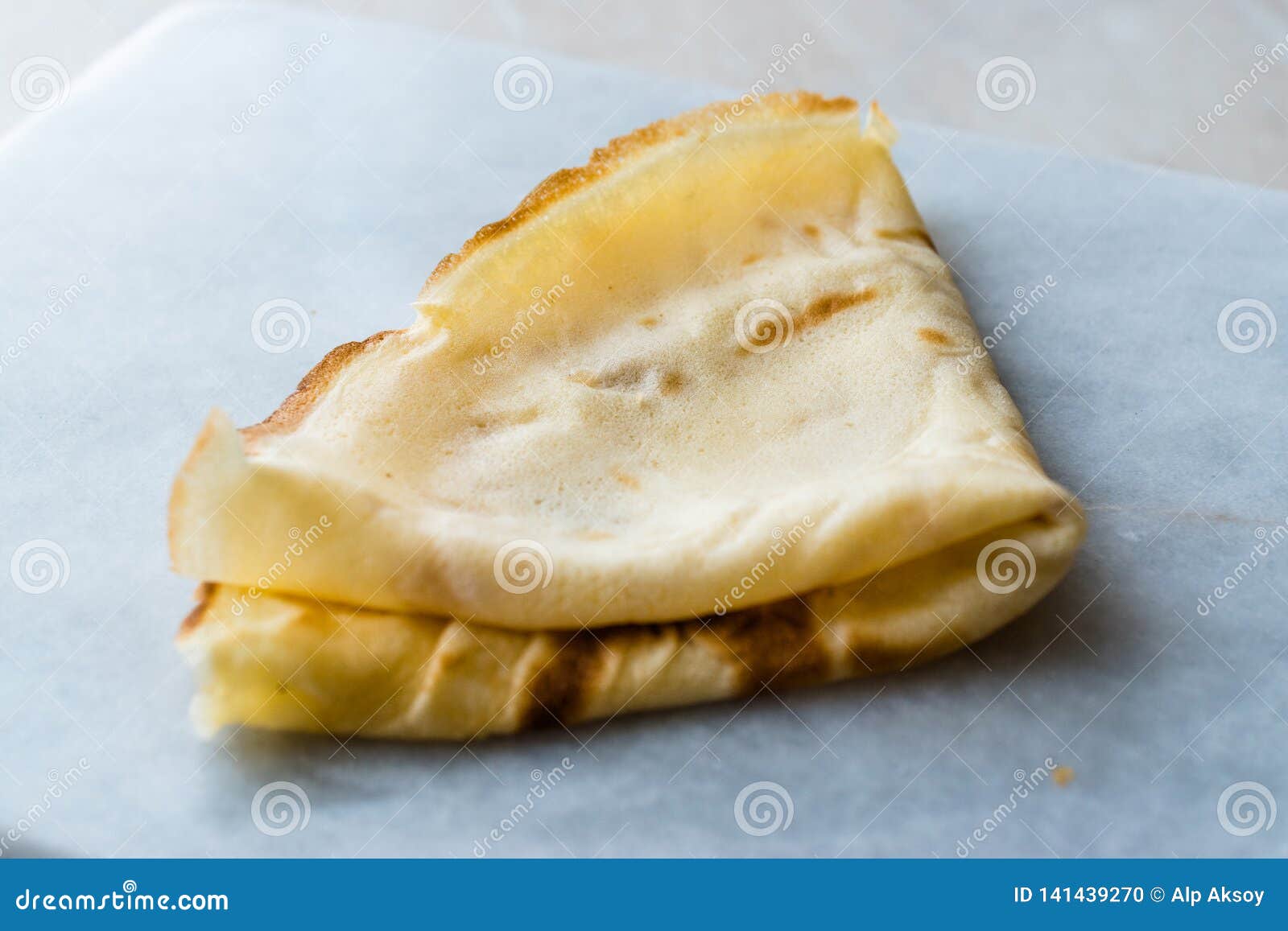 Large Stack of Plain Thin Pancake Crepes Stock Photo - Image of plate ...