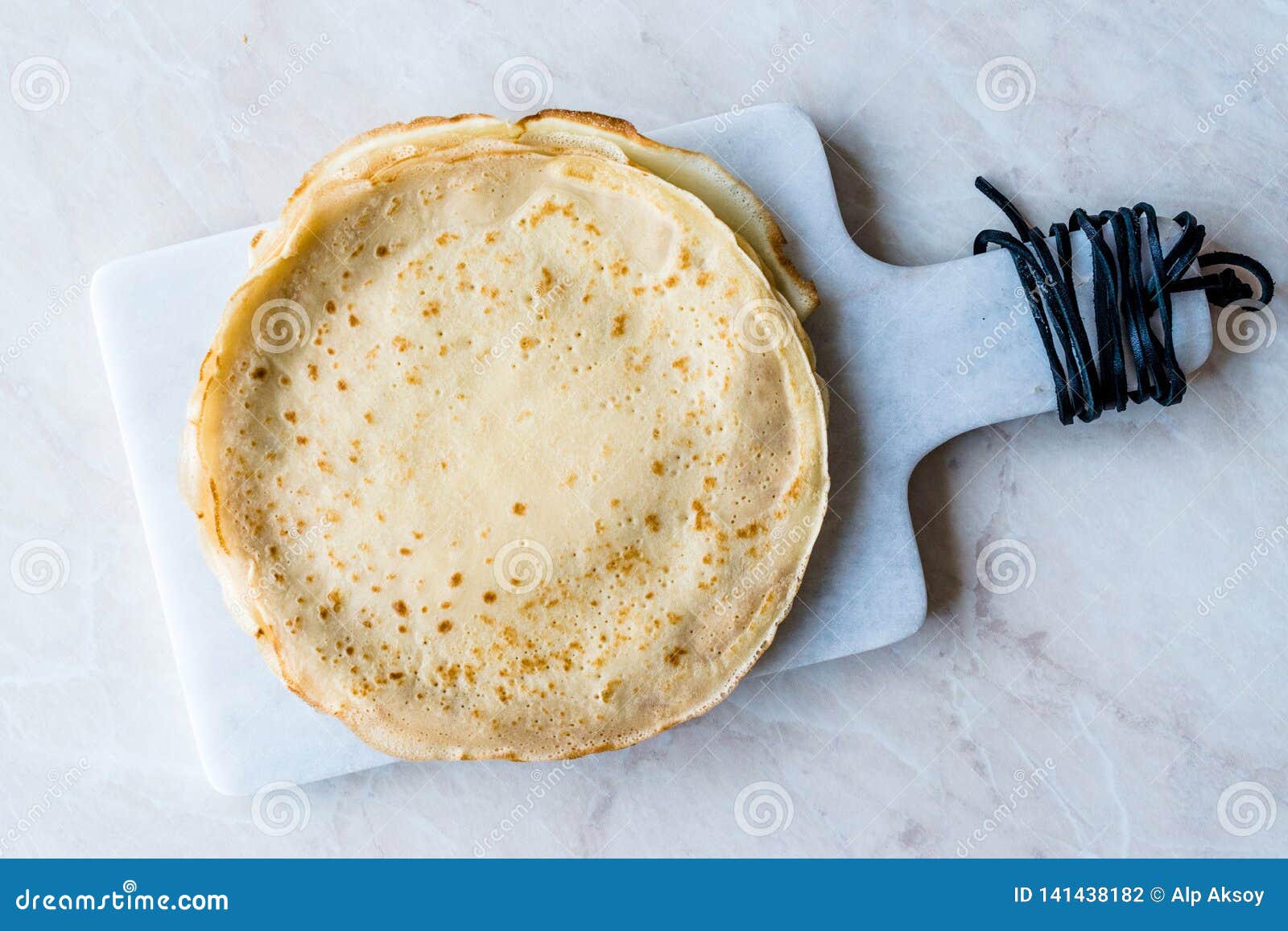 Large Stack of Plain Thin Pancake Crepes Stock Photo - Image of french ...