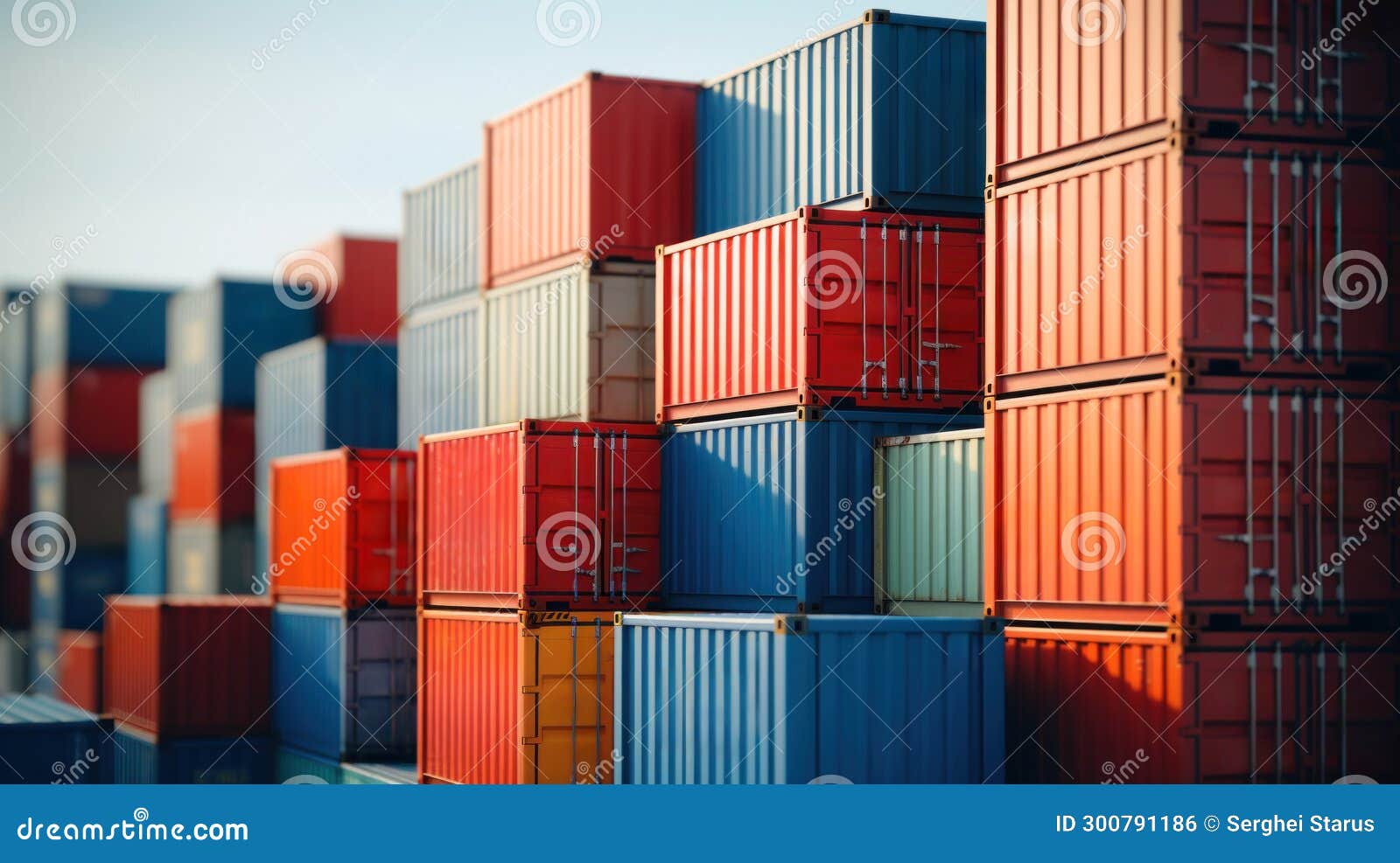 A Large Stack of Shipping Containers are Stacked on Top of Each Other ...