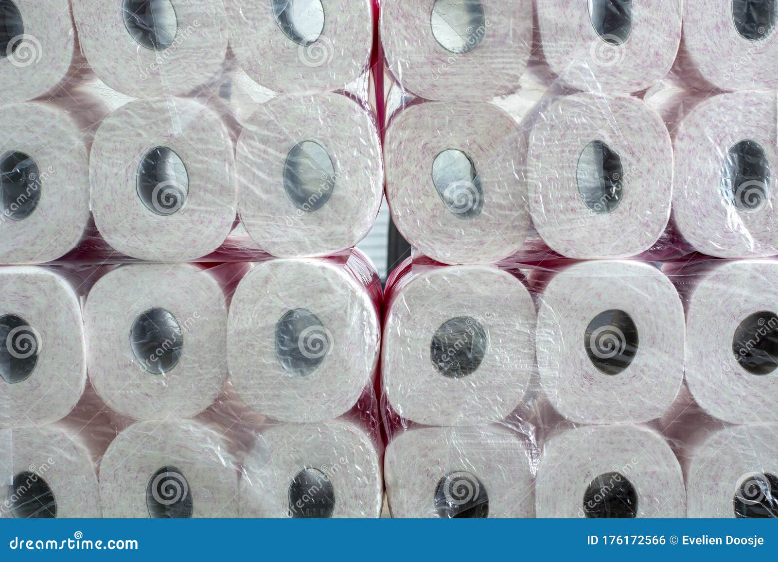 A Large Stack of Toilet Paper. a Stockpile Toilet Paper in Packaging ...