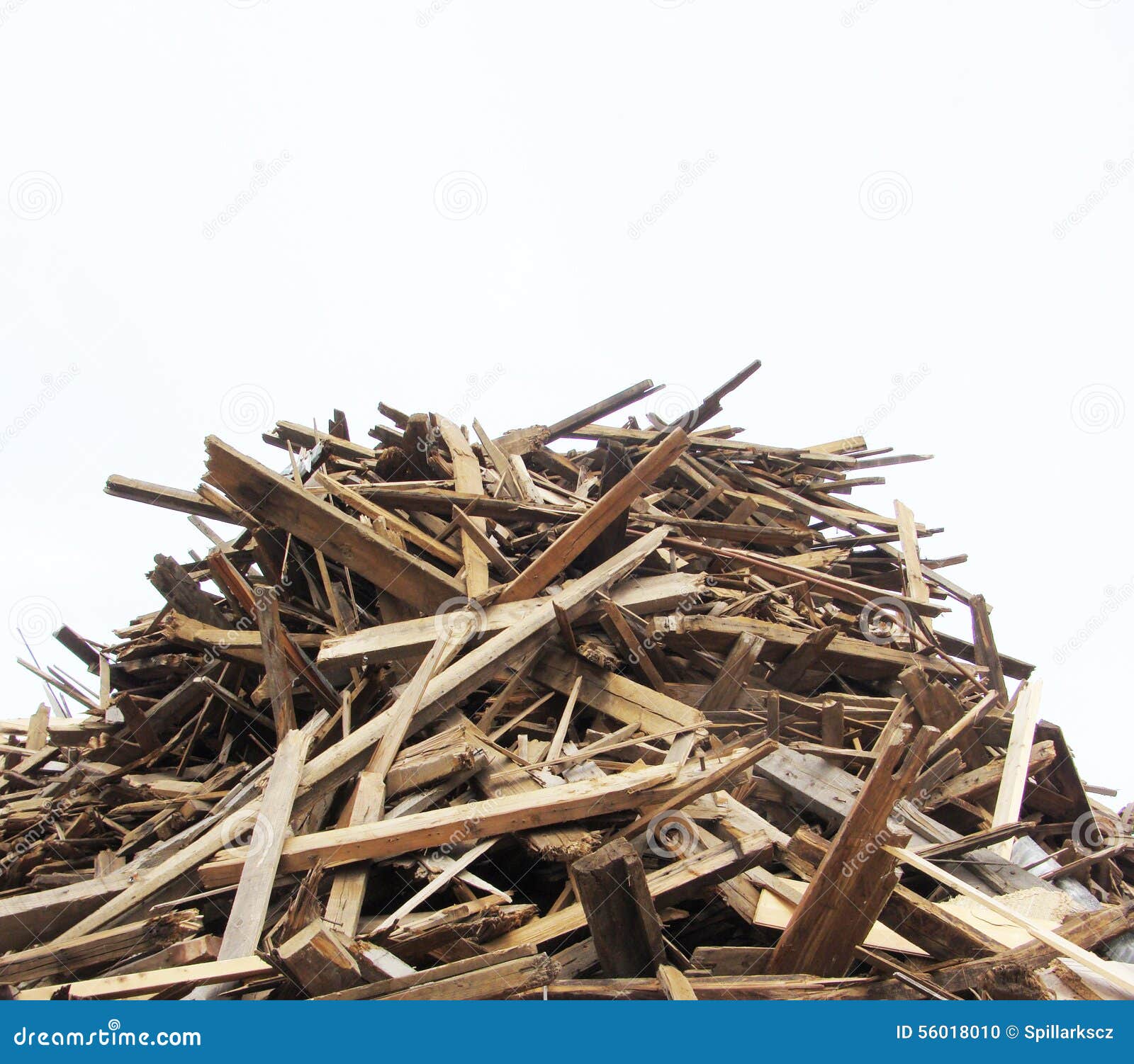 Large Stack of Wood on a Demolition Site Stock Photo - Image of garbage ...