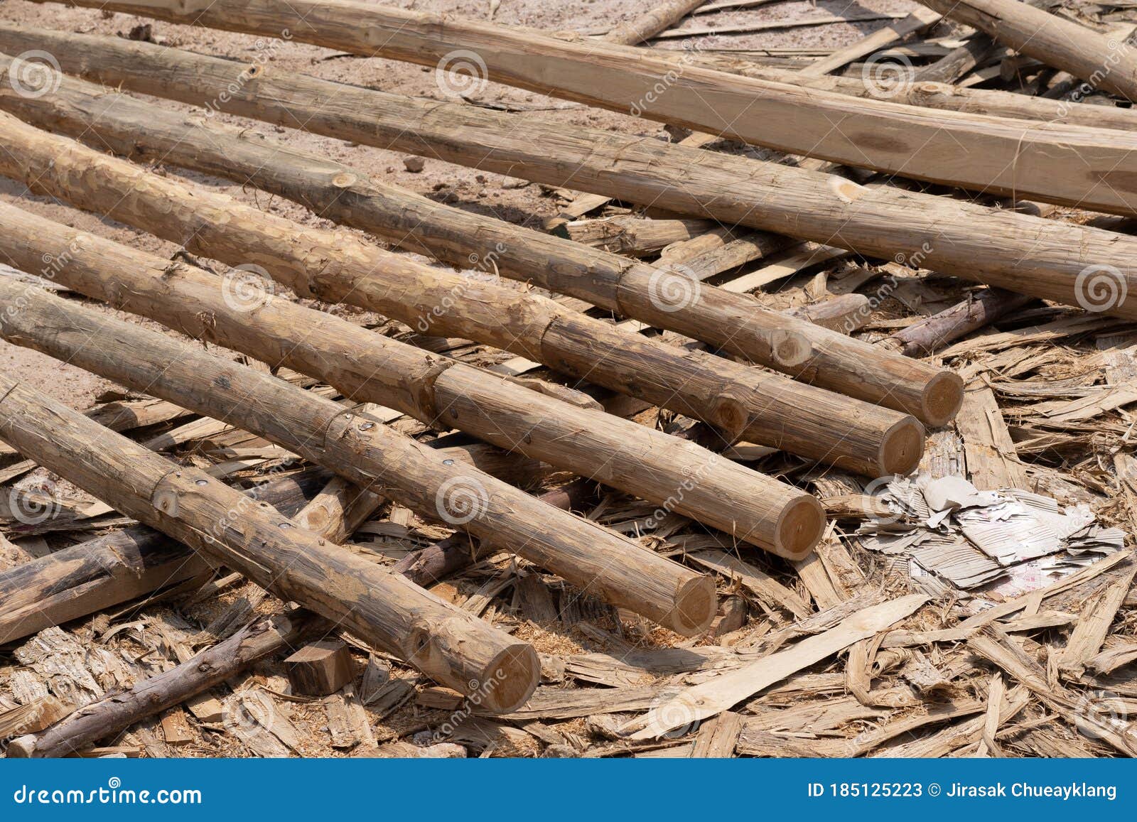 Large Stack of Wood Planks, Teak Wood Stock Image - Image of nature ...