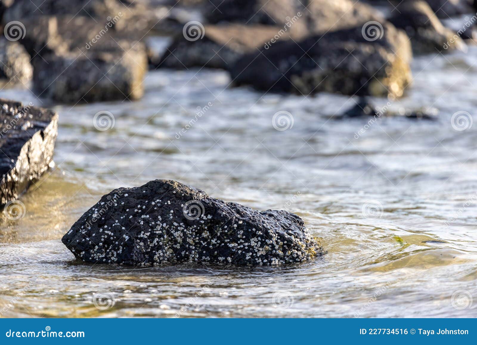 Large Stacked Rocks On A Beach With Waves Royalty-Free Stock ...