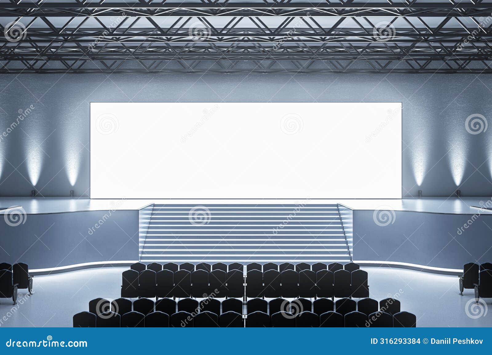 Large Stage with a White Screen for High Impact Presentations, Modern ...