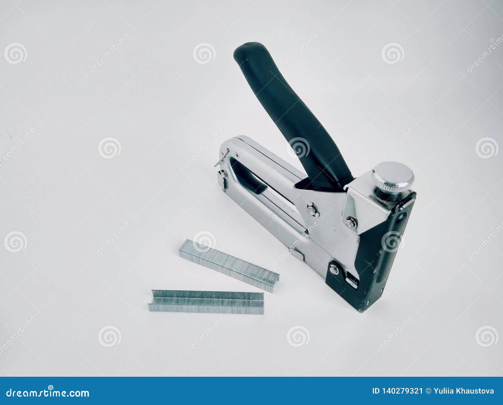 Large Stapler and Staples for Construction Work Stock Image - Image of ...