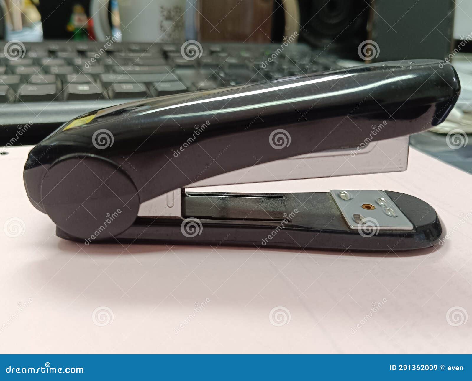 A Large Stapler on the Table in Work Office Stock Image - Image of ...
