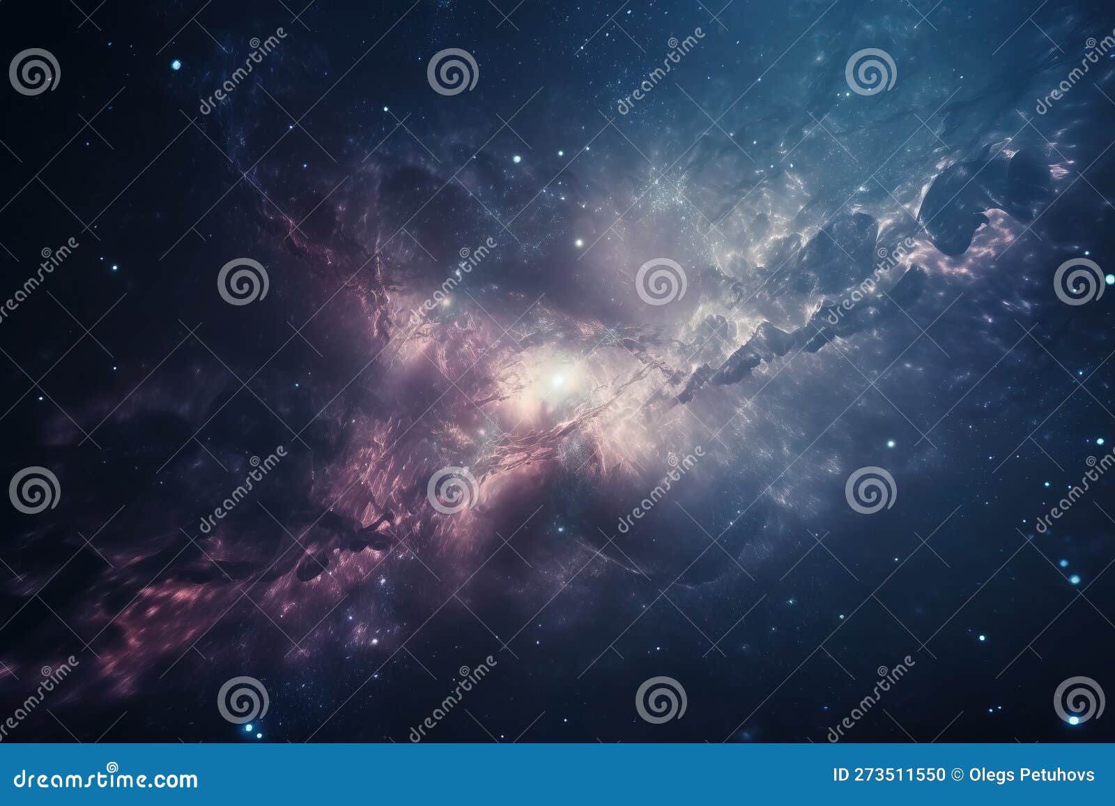 A Large Star Cluster in the Middle of a Night Sky Stock Illustration ...