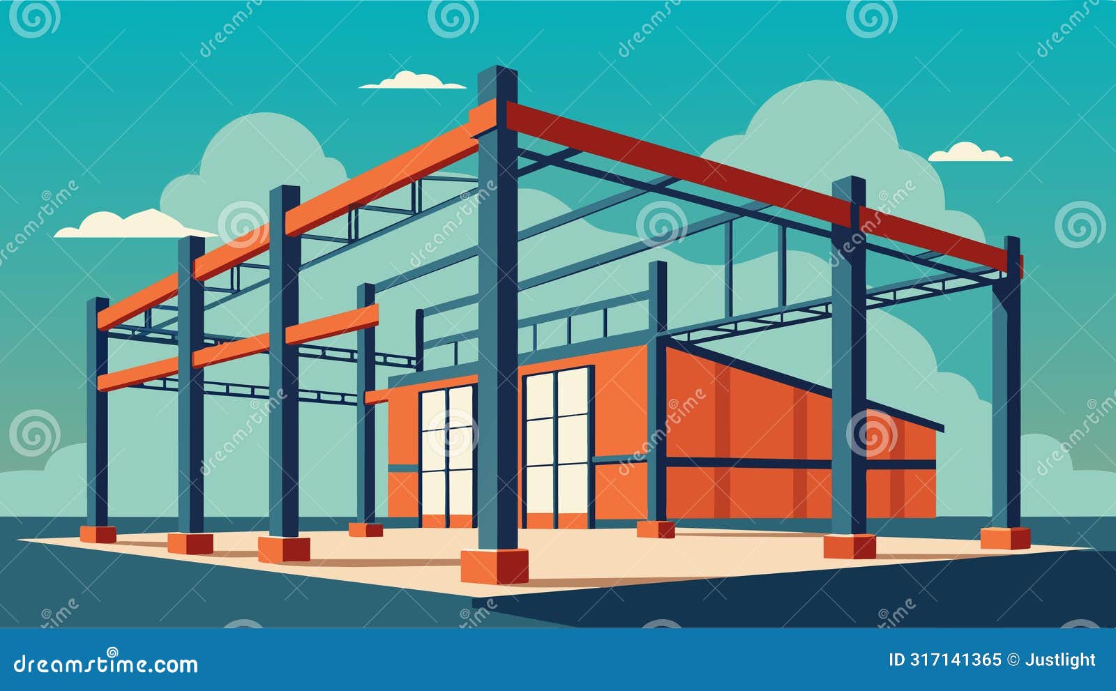 Large Steel Beams Have Been Erected Forming The Framework For The ...