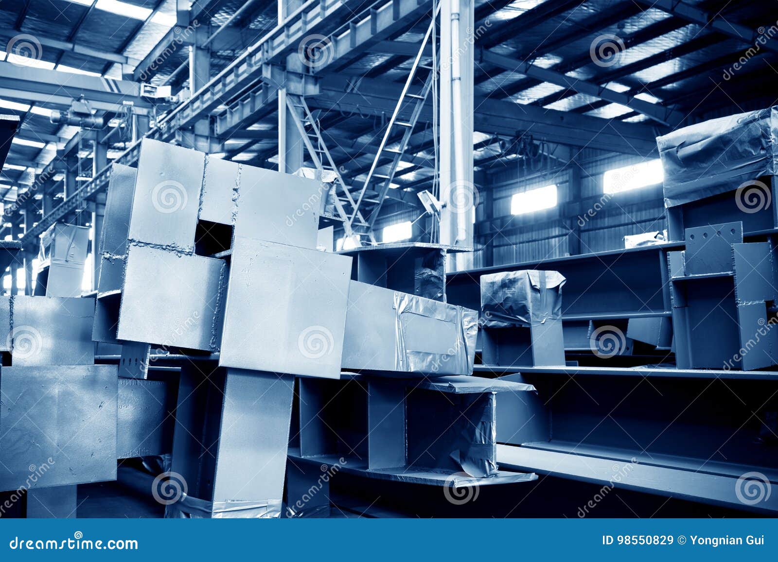 Large Steel Factory Warehouse Stock Image - Image of container ...